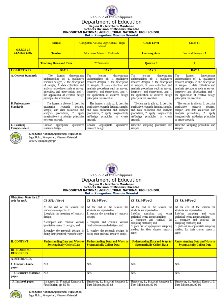 Practical Research 1 DLP | PDF | Qualitative Research | Learning