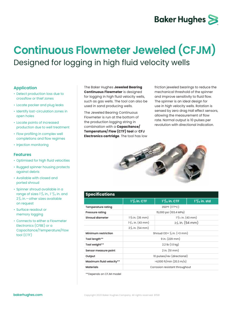 Continuous Flowmeter Jeweled CFJM Spec | PDF | Flow Measurement | Applied And Interdisciplinary ...
