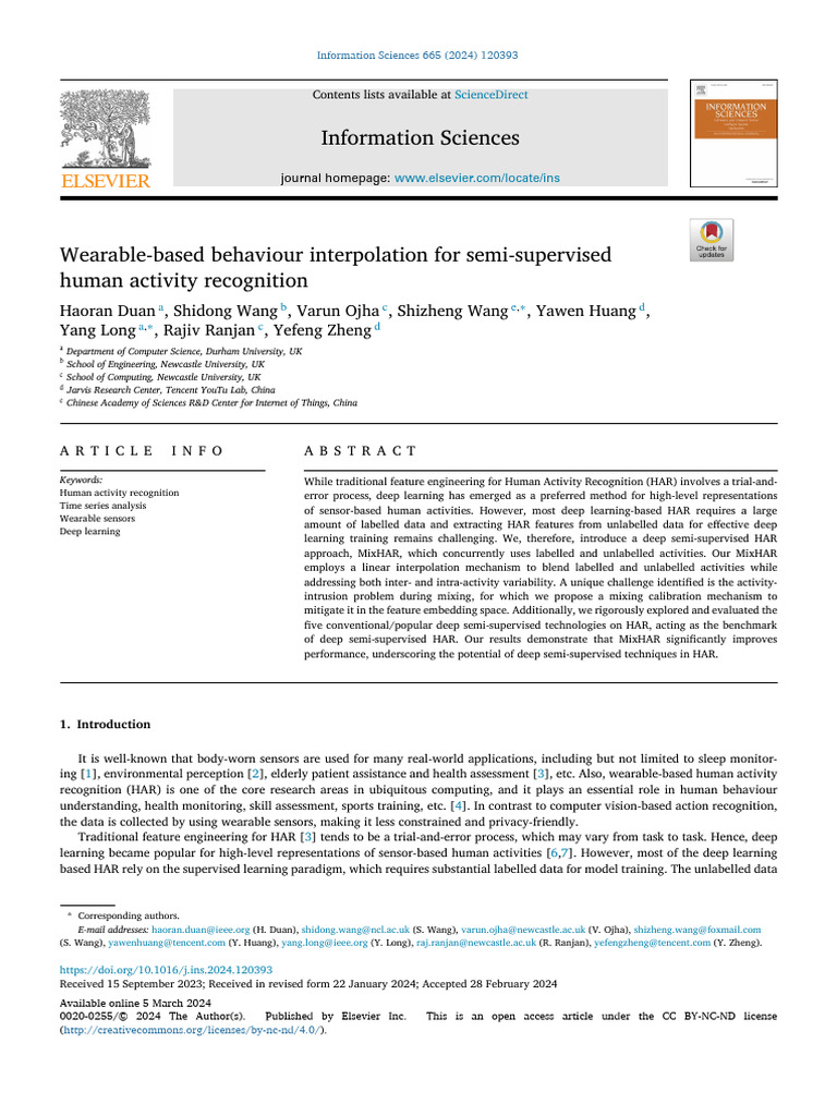 Wearable-Based Behaviour Interpolation For Semi-Supervised Human Activity Recognition | PDF ...