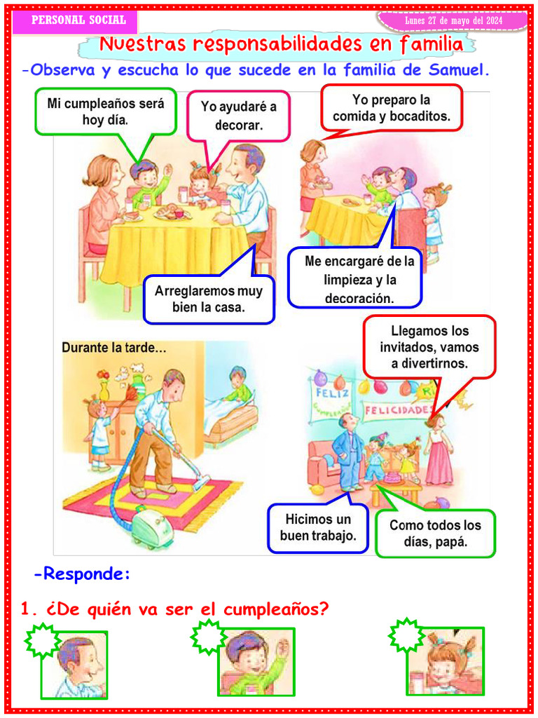 FICHA - PS - LUN - Nuestras Responsabilidades en Familia | PDF