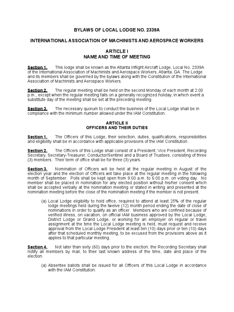 LL2339A Bylaws | PDF