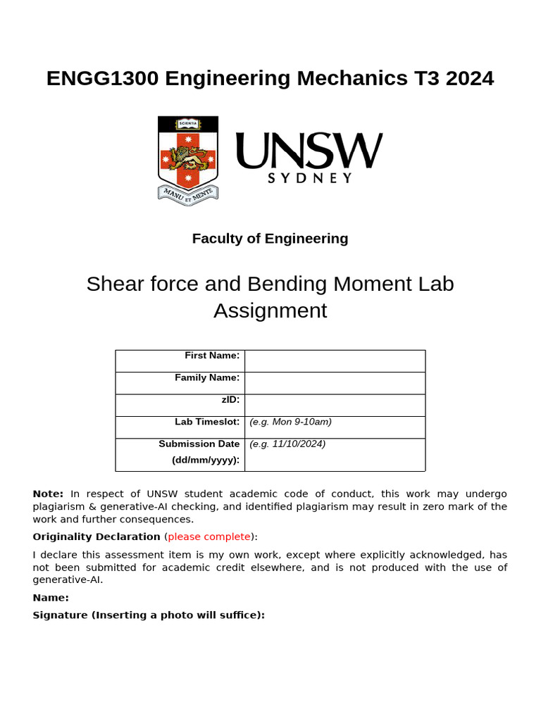 Static Lab Report Template V4 (1) Copy 2 | PDF | Bending | Force