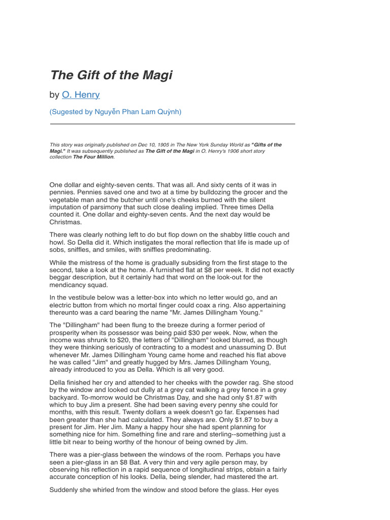 The Gift of The Magi | PDF