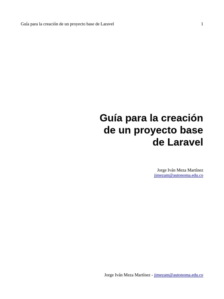 Guía para La Creación de Un Proyecto Base de Laravel | PDF | Autenticación | Bases de datos