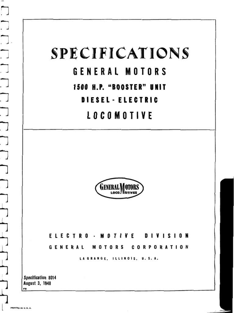 Emd Spec Loco F7b Spec8014 03aug48 1 Pdf