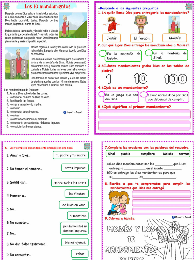 Fichas Diez Mandamientos | PDF