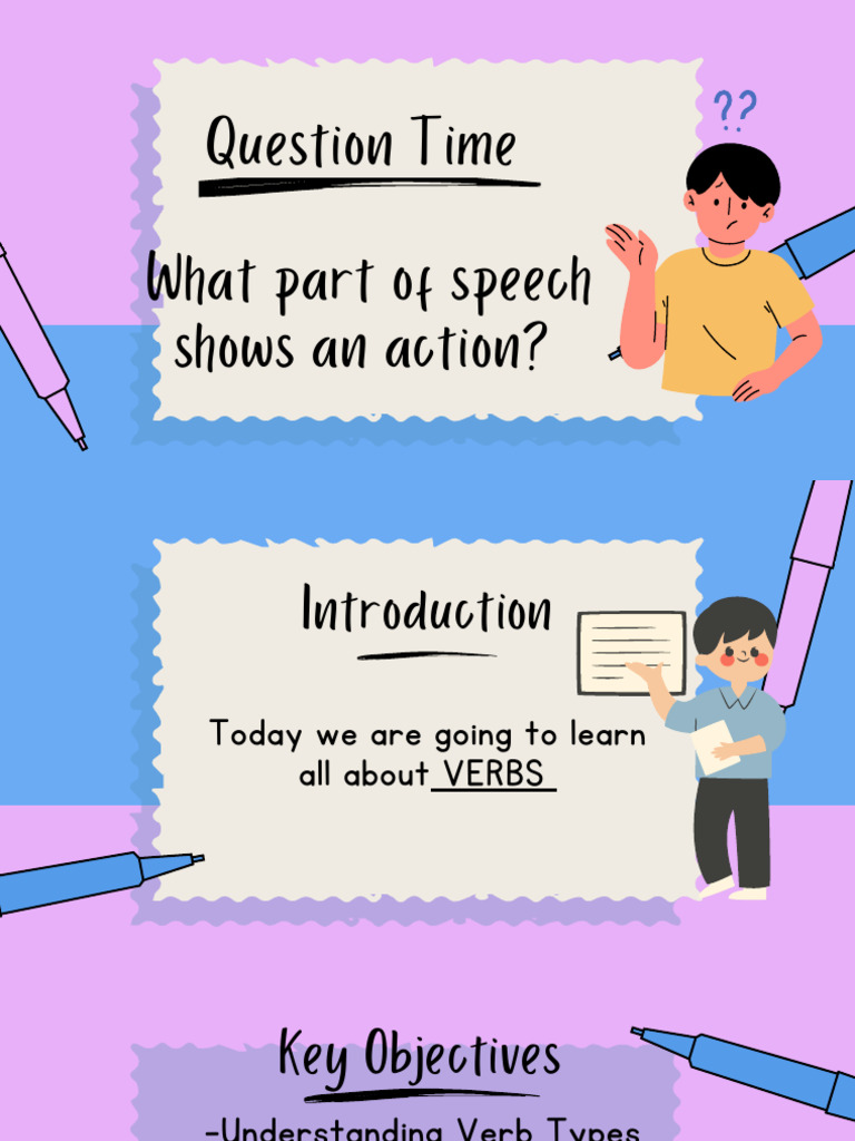 Action Verbs Presentation in Purple Blue Bold Style 1 | PDF | Verb ...