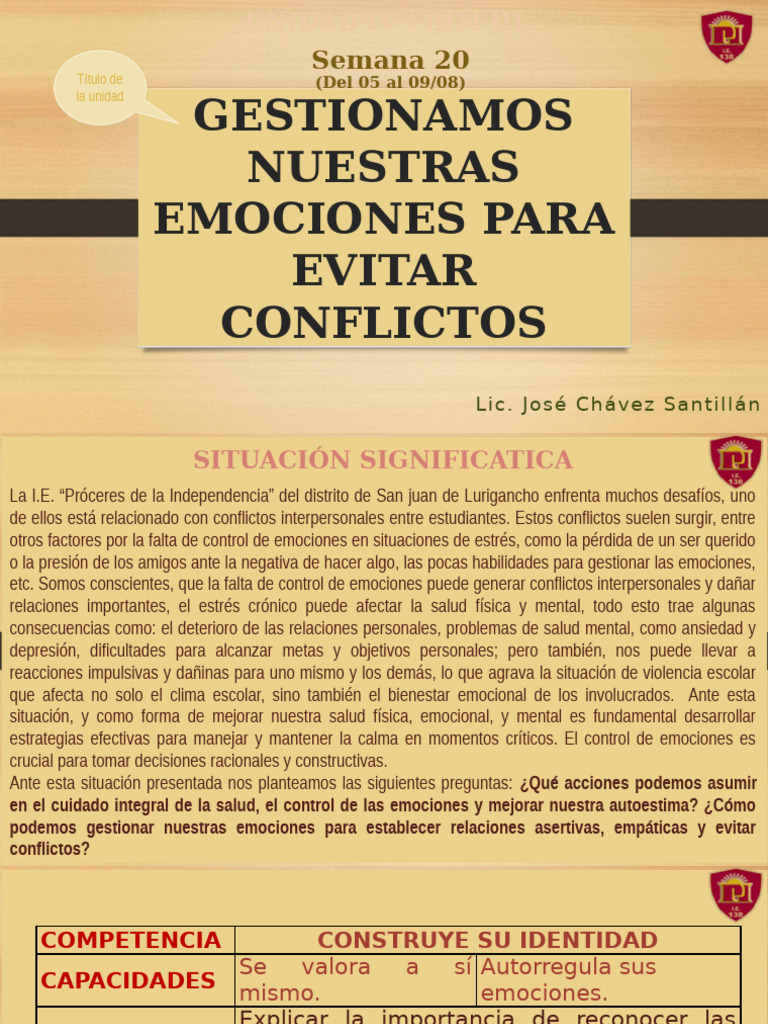 Sem 20 Uiv Biv 5to. Reconociendo Las Emociones | PDF | Las emociones | Estrés (biología)