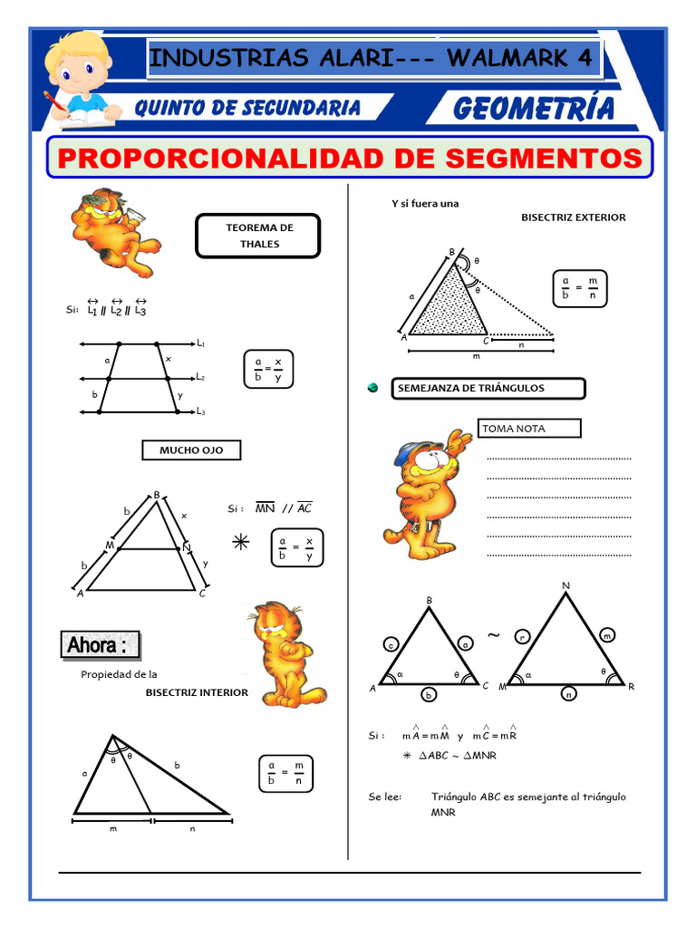 Proporcionalidad-de-Segmentos-para-Quinto-de-Secundaria MODIFICADO | PDF | Formas geométricas ...