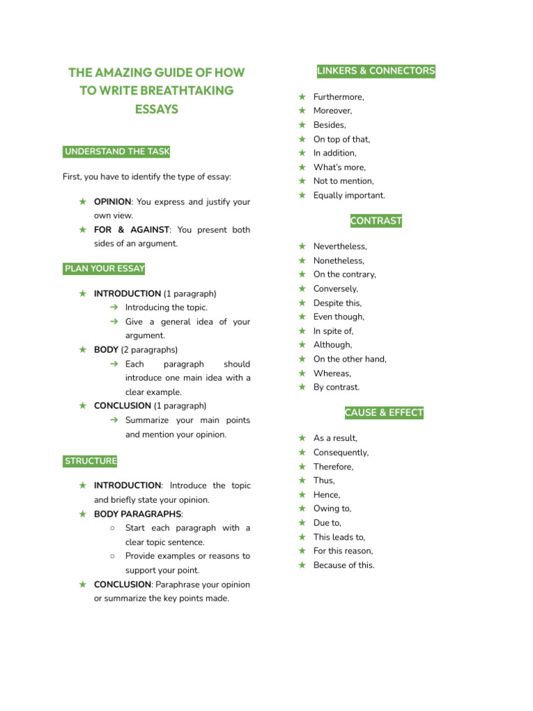 How to Write Breathtaking Essays | PDF | Essays
