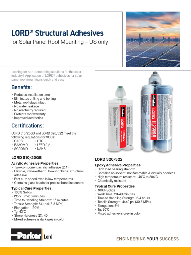 Product Brochure - LORD Structural Adhesives For Solar Panel Mounting ...