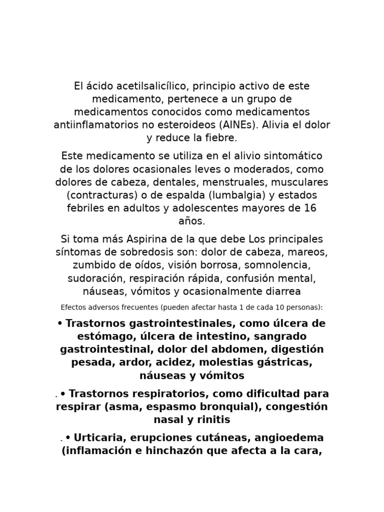 Aspirina | PDF | Aspirina | Medicamentos con receta