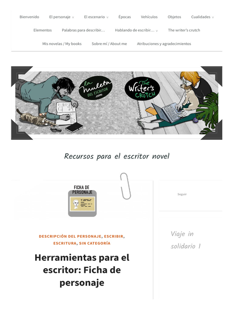 Herramientas para El Escritor - Ficha de Personaje | PDF