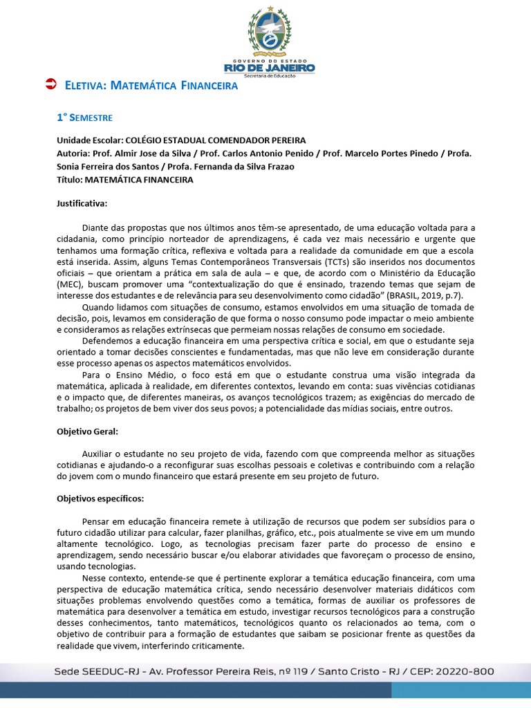 Catalogo Eletivas 2022 202 211 | PDF | Matemática | Sociologia