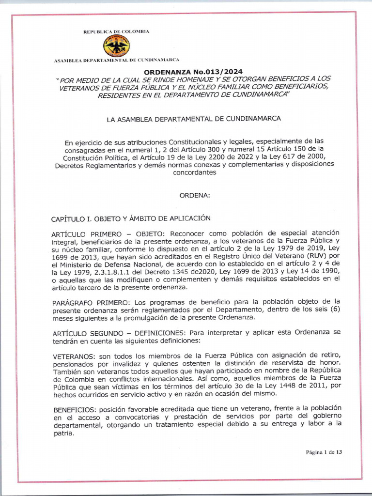 ORDENANZA No. 013 DE 2024 | PDF