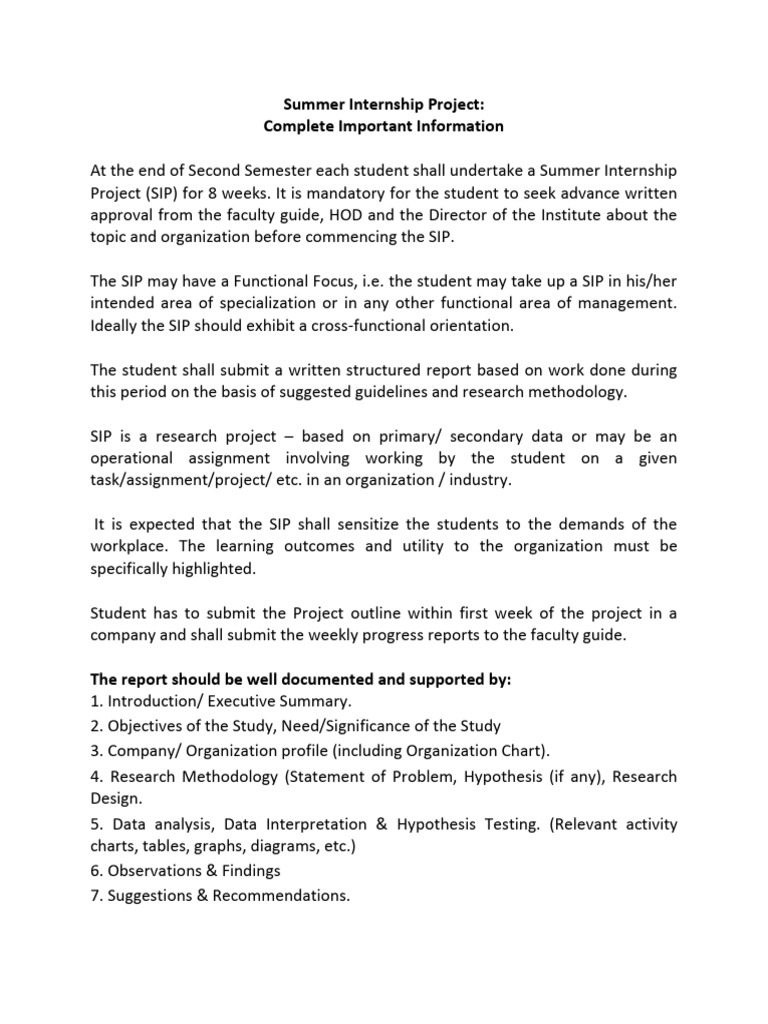 Important - Step by Step Process of SIP | PDF | Thesis | Methodology