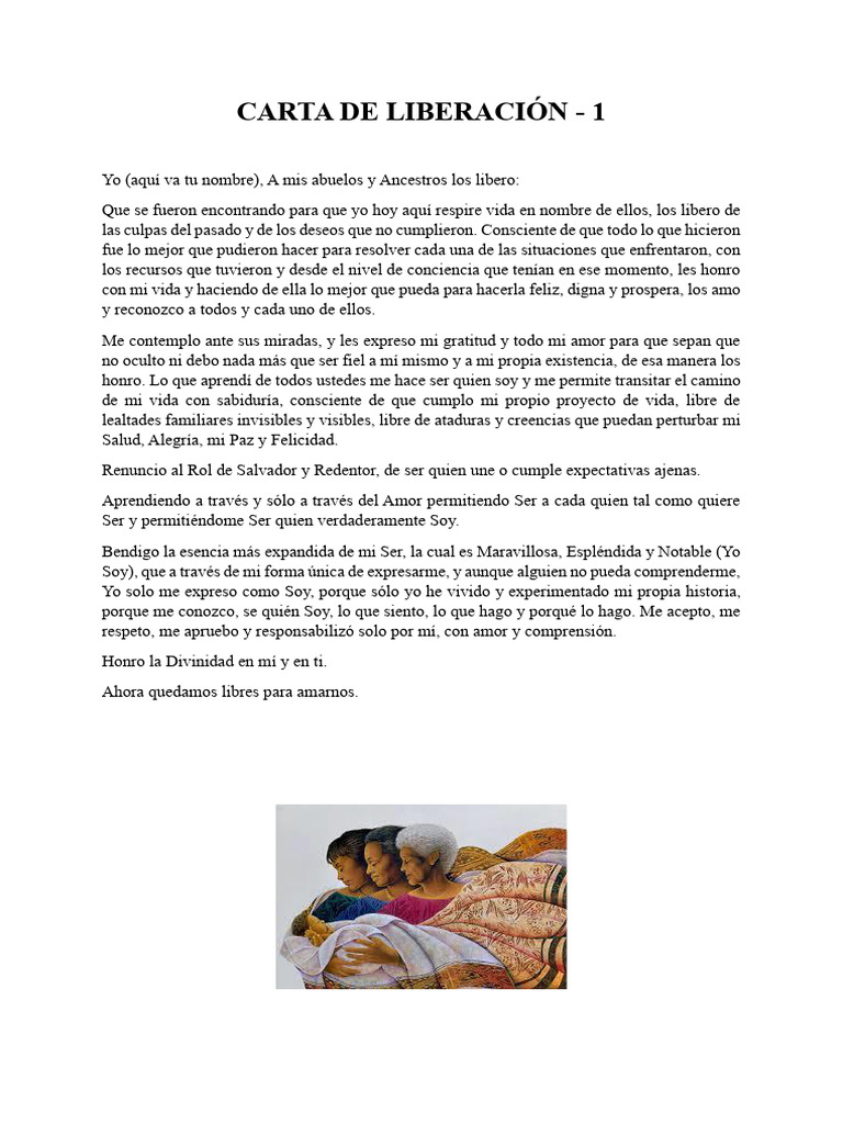 Carta Liberacion | PDF | Amor
