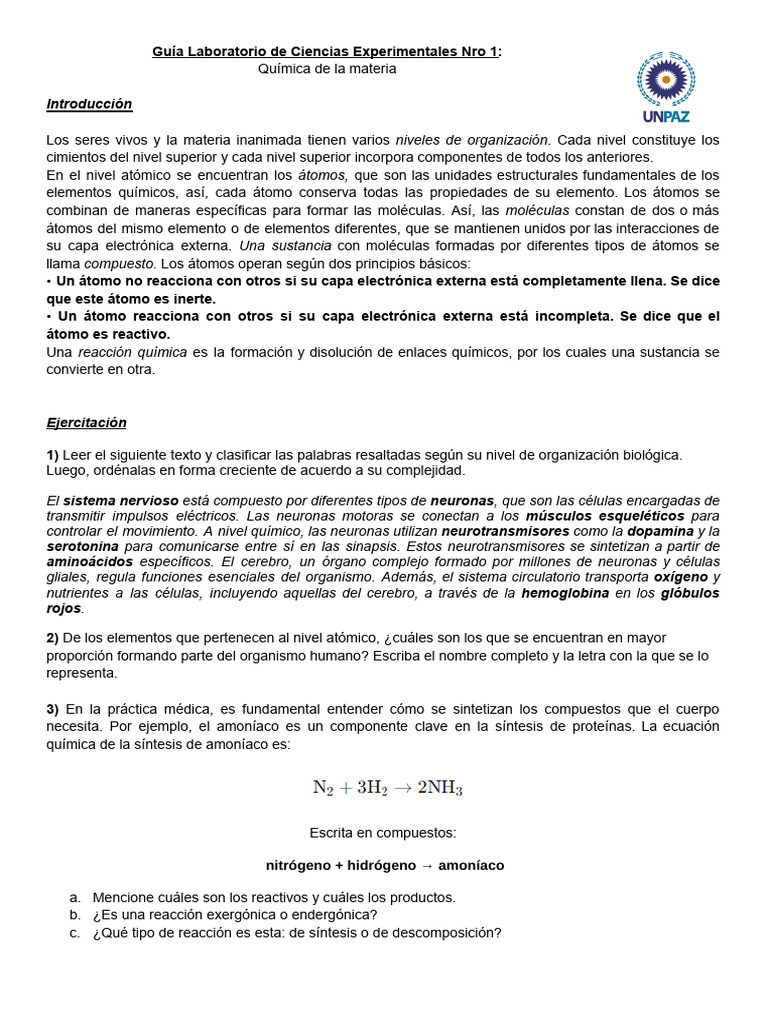 Guía Laboratorio de Ciencias Experimentales | PDF | Agua | Moléculas