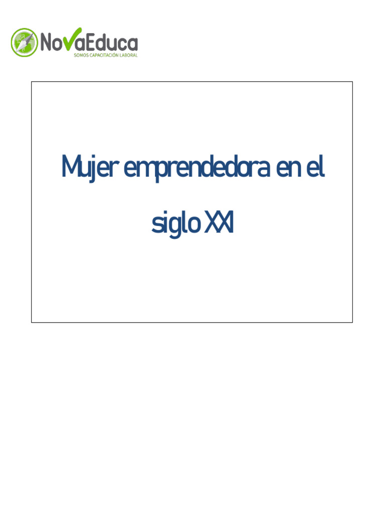 Modulo Mujer Emprendedora (MANUAL) | PDF | Creatividad | Empoderamiento