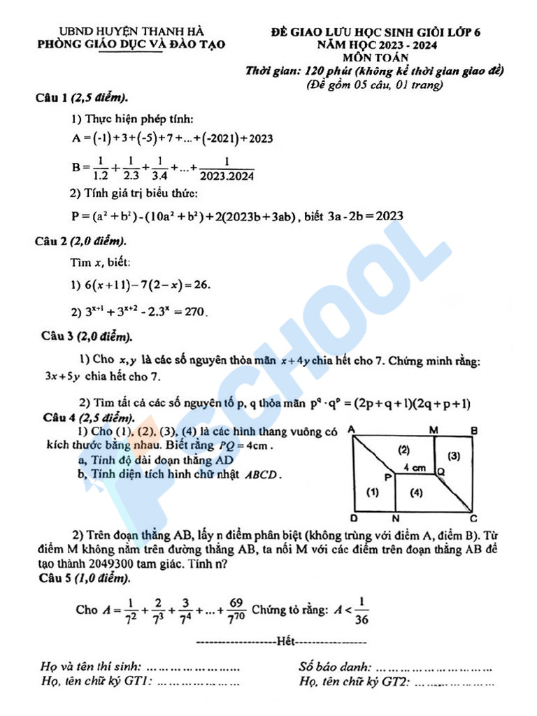Thanh Ha HSG Toan 6 | PDF