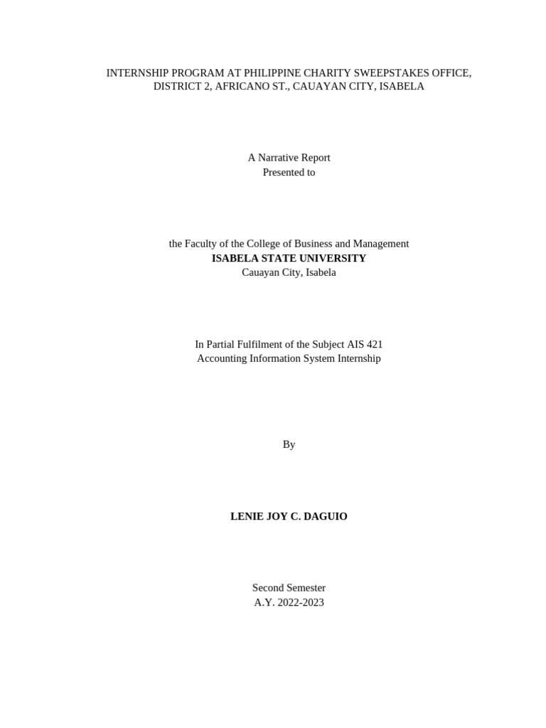 Accounting Internship Report | PDF