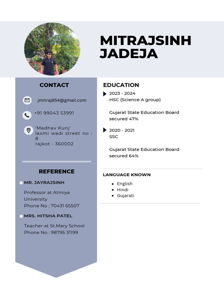 Mitrajsinh Jadeja Resume | PDF