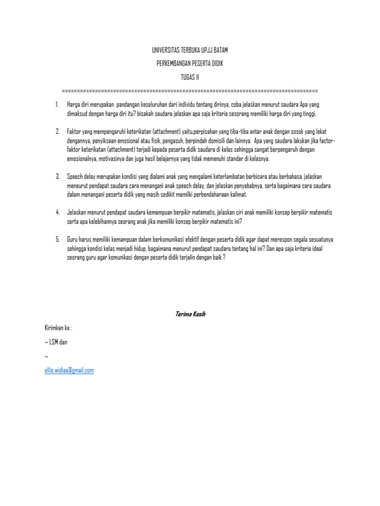 Tugaas - II PERKEMBANGAN PESERTA DIDIK | PDF
