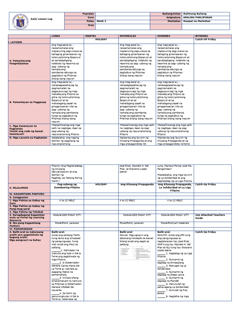 DLL Week 2-Q4 Ap 5 | PDF
