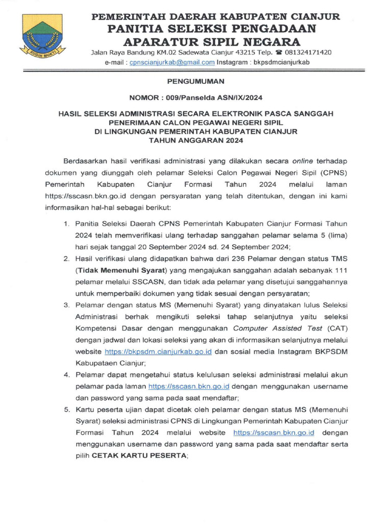 Pengumuman 656 | PDF