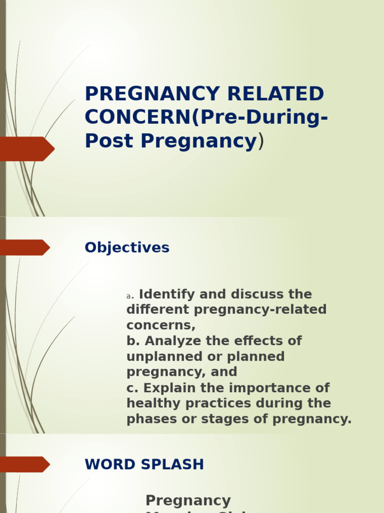 Pregnancy Concerns and Healthy Practices | PDF | Pregnancy | Childbirth