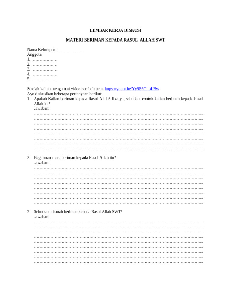 Lembar Kerja Diskusi | PDF