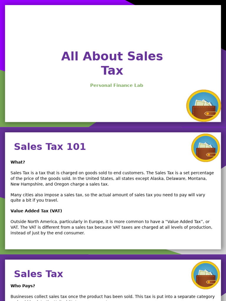 All About Sales Tax Presentation | PDF