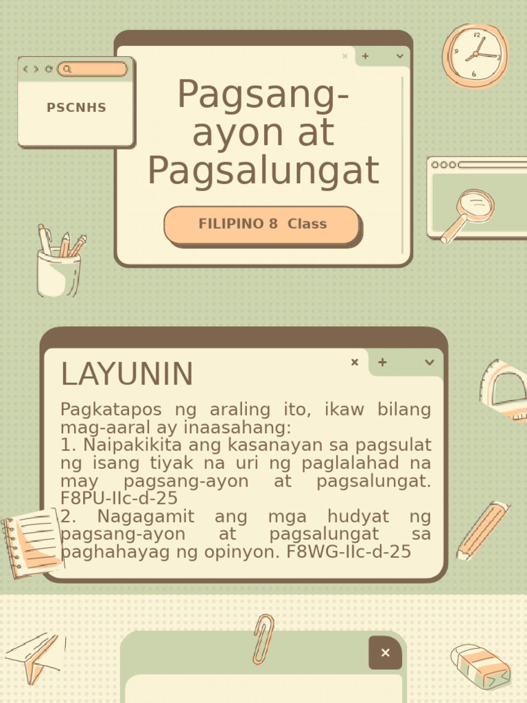 Pagsang Ayon at Pagsalungat | PDF