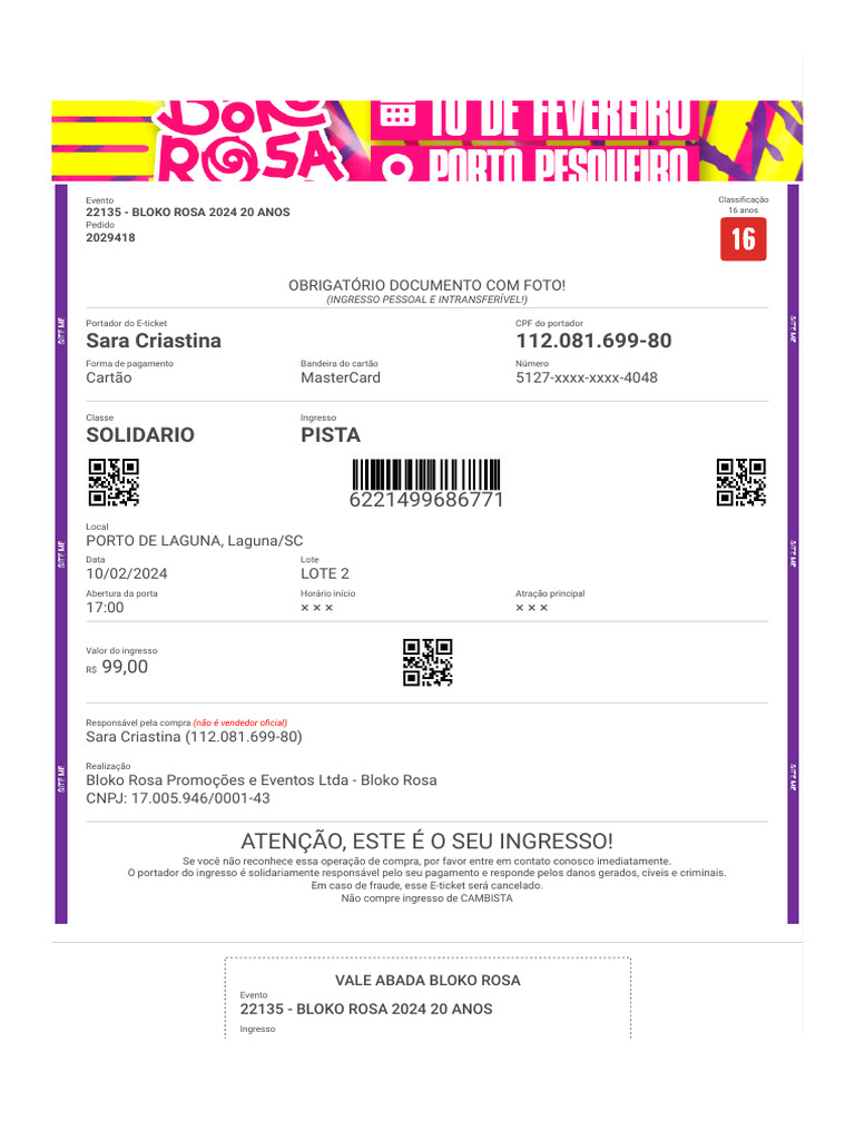Minha Entrada - Ingresso Online | PDF