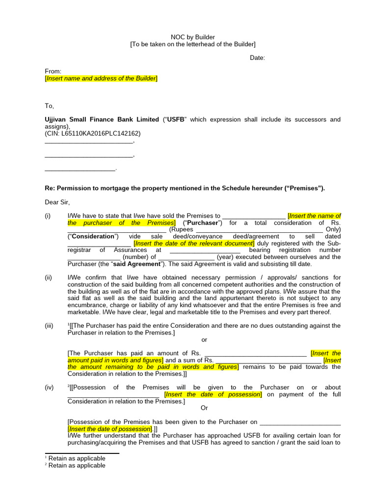 NOC Builder | PDF | Mortgages | Loans