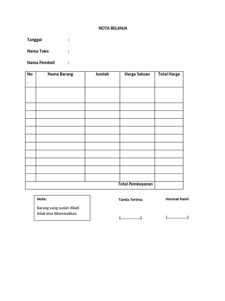 Nota Pembelian | PDF