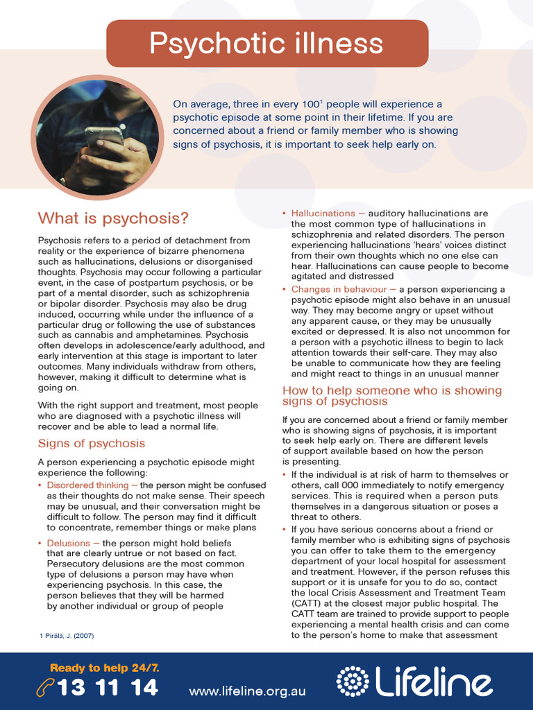 Draft - LL 2pp Fact Sheet - Psychotic Ilness Final | PDF | Psychosis ...