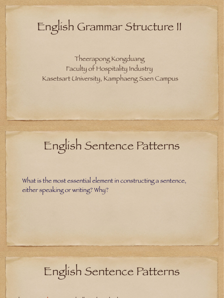 (To Read) The Analysis of English Sentence Patterns Structures | PDF ...