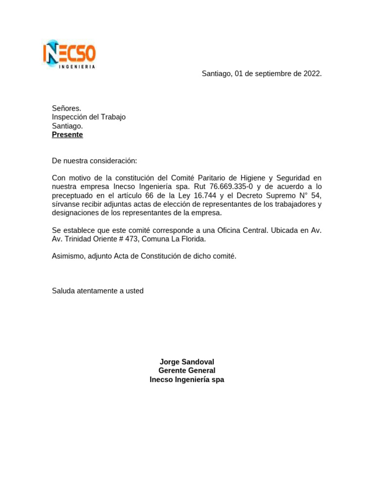 Carta CPHS ACHS | PDF