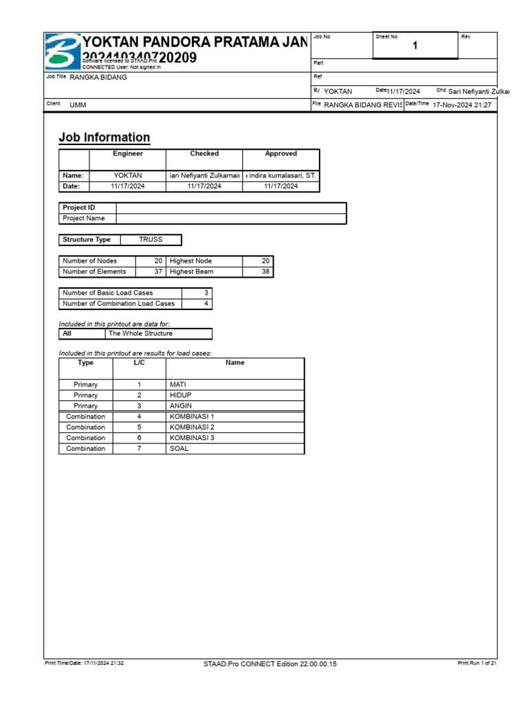 Output - Yoktan - 2024-209 - Rangka Bidang | PDF | Computing | Software ...