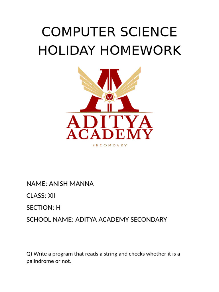 COMPUTER SCIENCE HHW PSD | PDF COMPUTER SCIENCE HHW PSD | PDF
