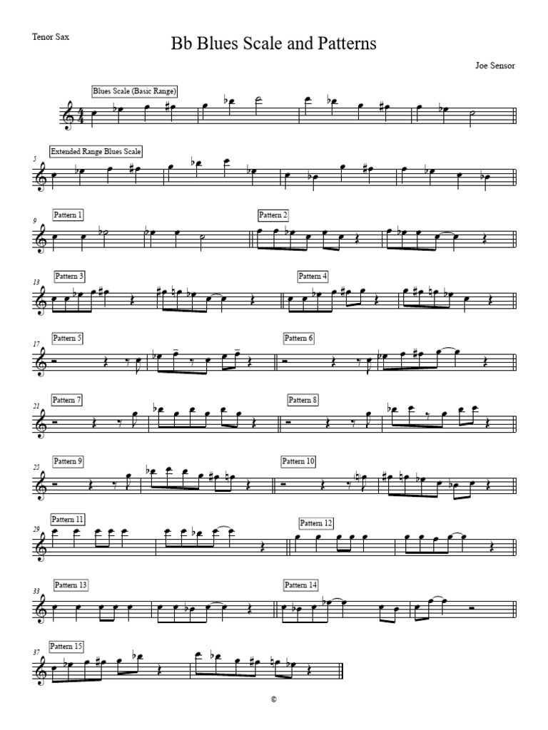 Tenor Sax Blues Scale Patterns | PDF