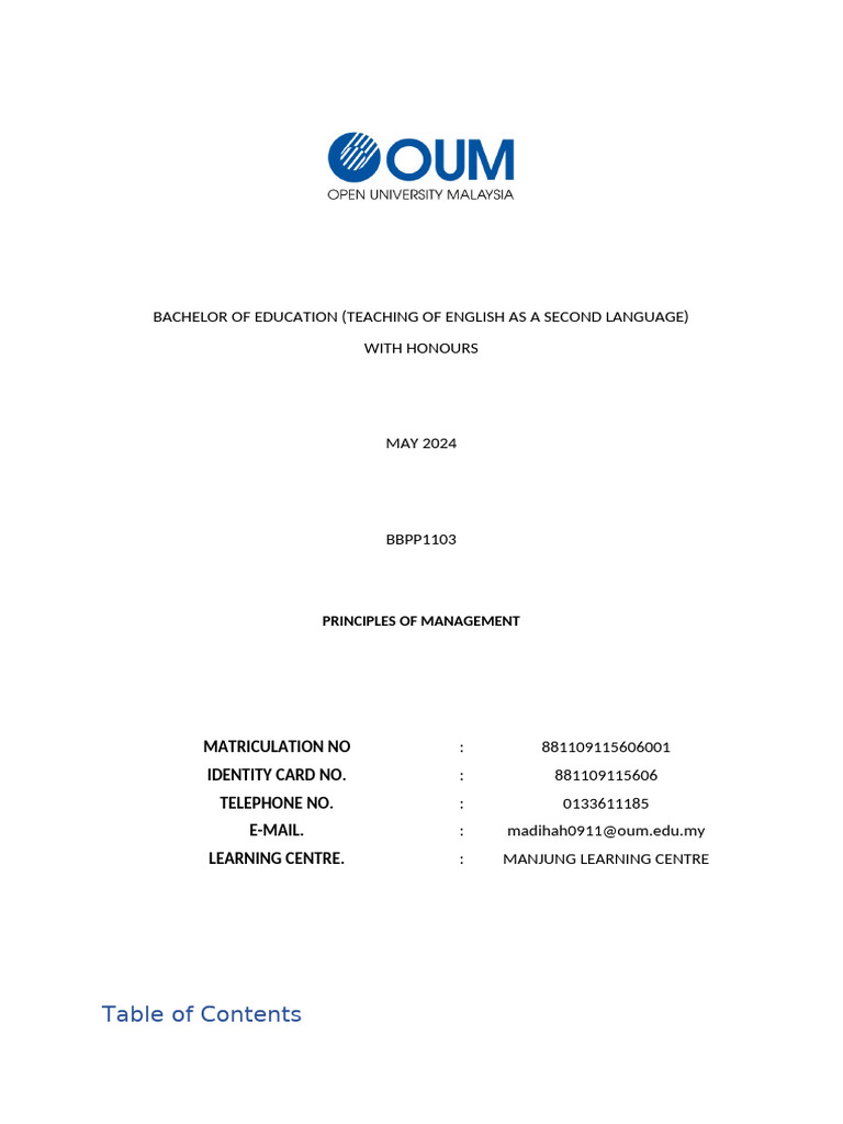 Answer Assignment BBPP1103 | PDF | Decision Making | Risk
