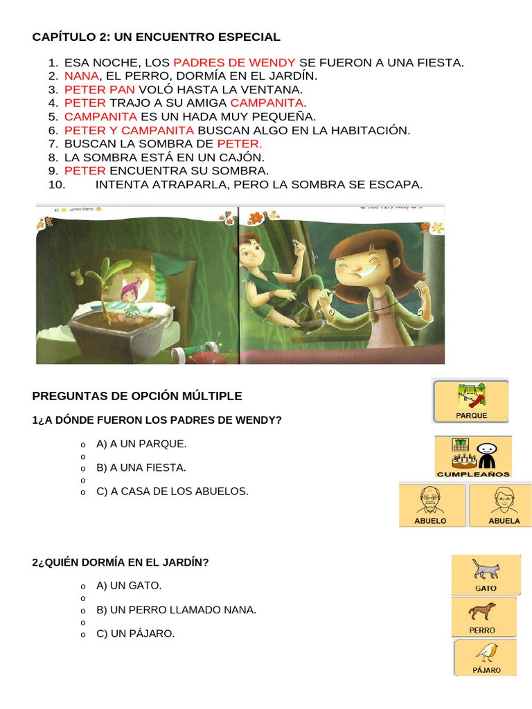 Actividades del Capítulo 2 de Peter Pan | PDF | Peter Pan