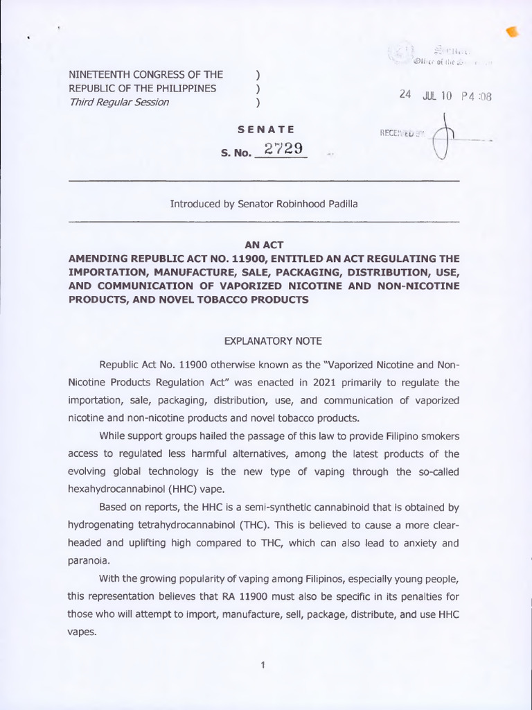 Amendments to Vaporized Products Act | PDF | Electronic Cigarette | Tobacco