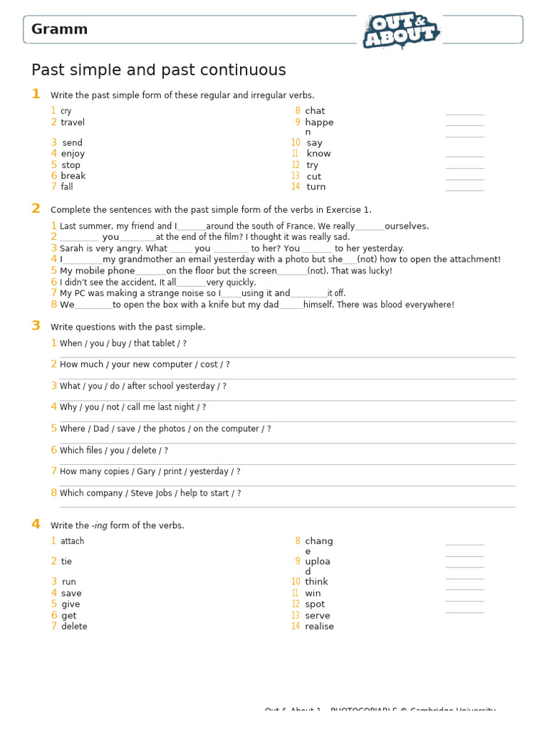 Grammar Worksheet (Cambridge) | PDF