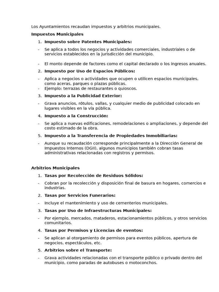 Impuestos Municipales | PDF | Impuestos | Economias