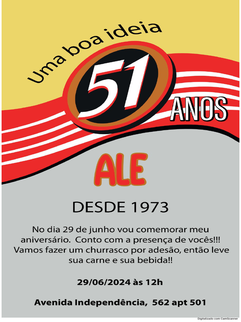 Convite 51 Anos | PDF