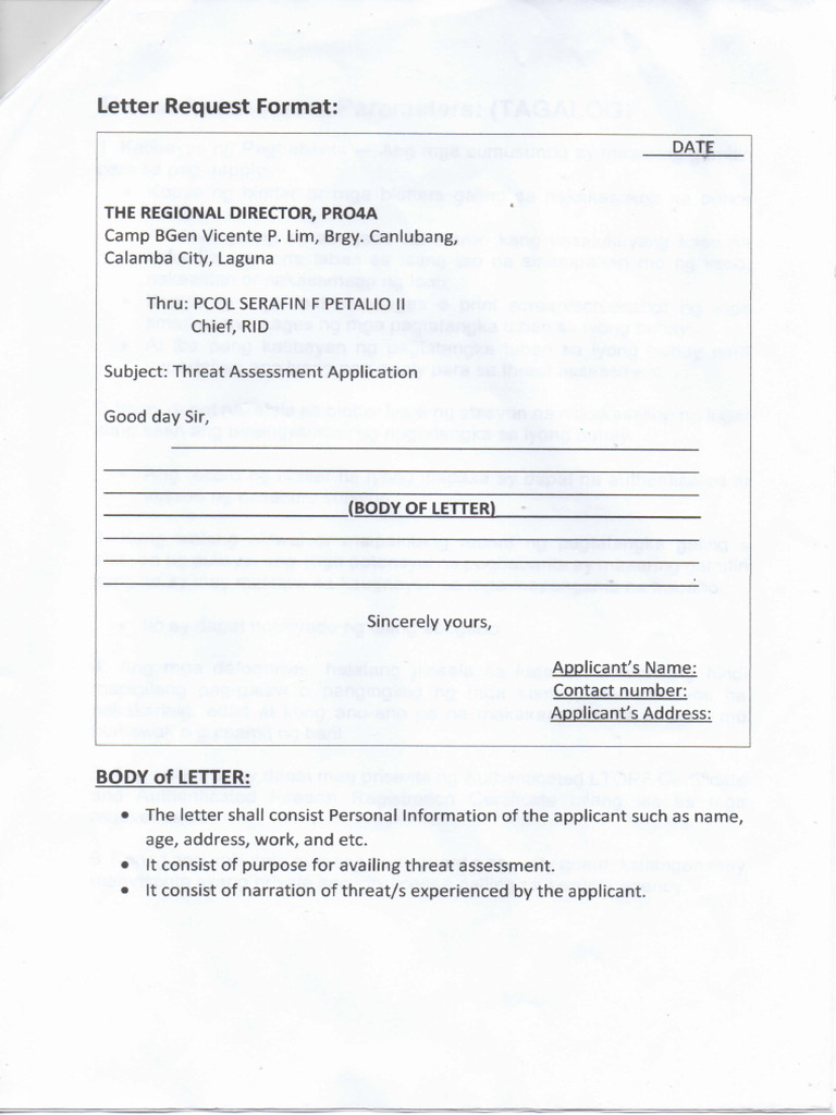 TA Letter Request Format | PDF