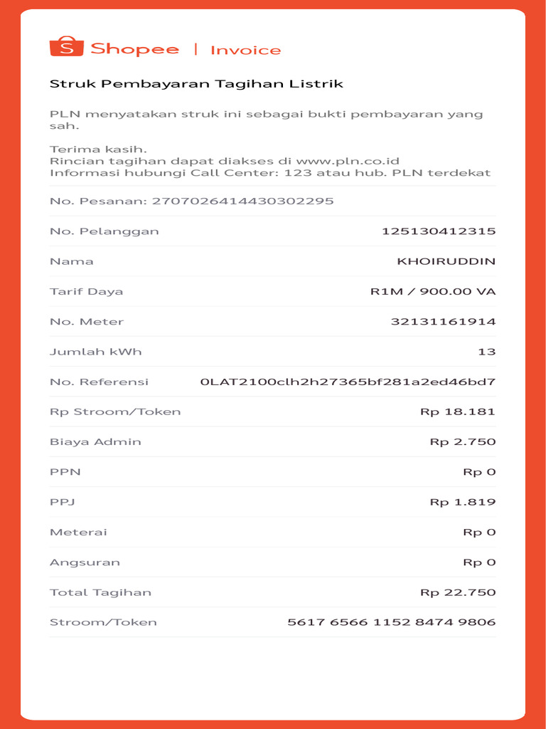 E-Receipt - Tanda Terima Shopee | PDF
